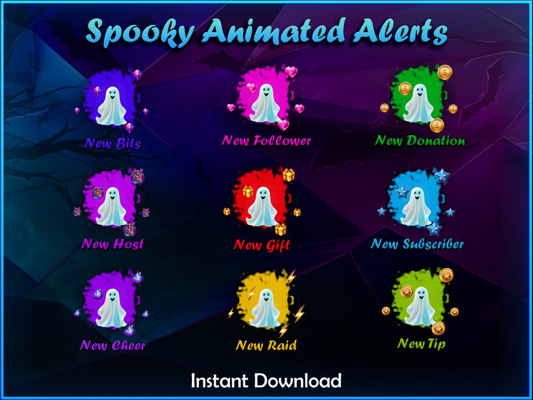 Twitch Alerts Animated | Stream Alerts | Spooky Ghost Twitch Alerts - Etsy