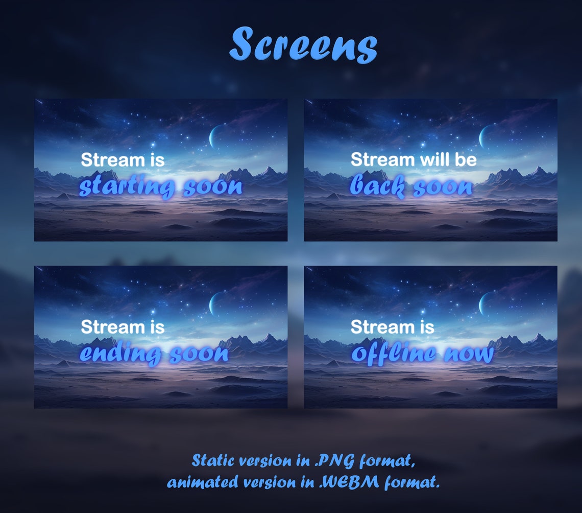 Animated Twitch Overlay Pack Stream Overlays Package Twitch Alerts ...