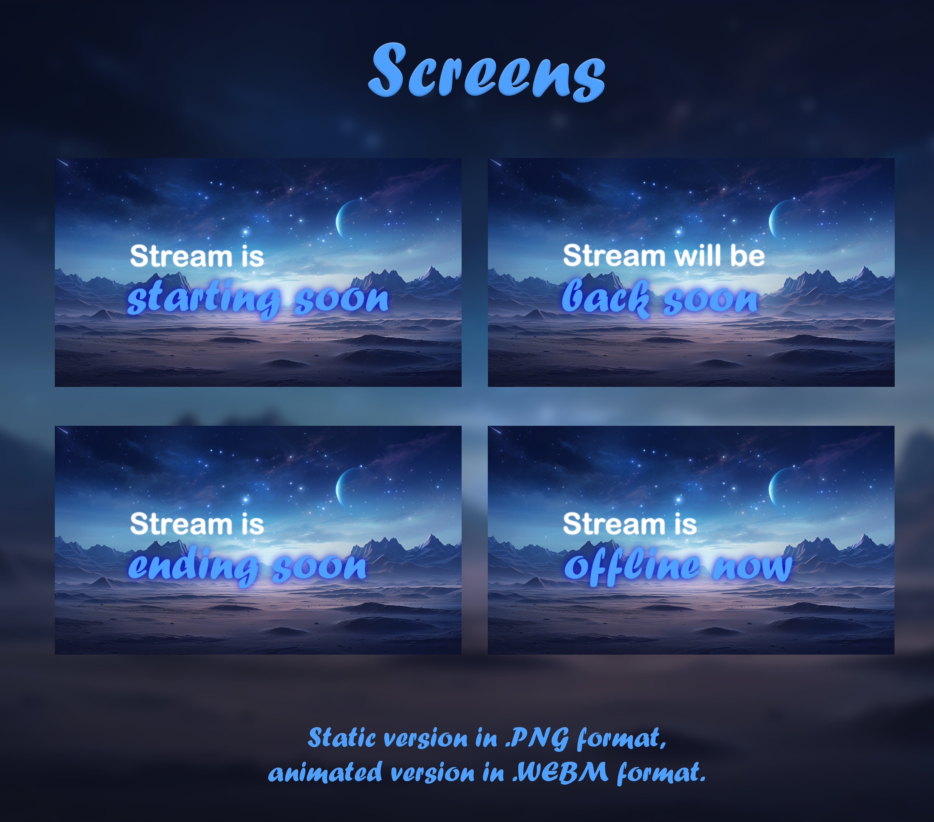 Animated Twitch Overlay Pack Stream Overlays Package Twitch Alerts ...