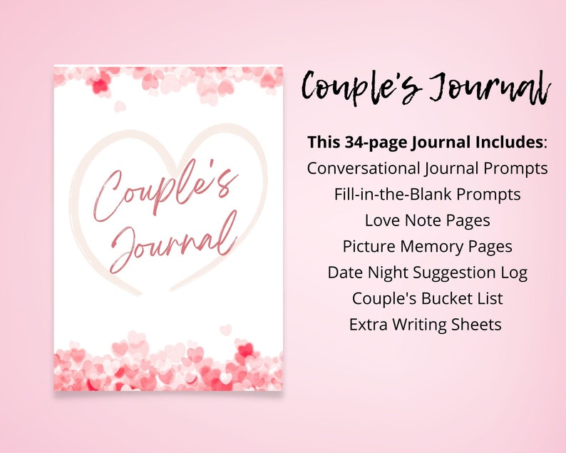 Couple's Journal and Conversation Starter for Valentine's Day and Any ...