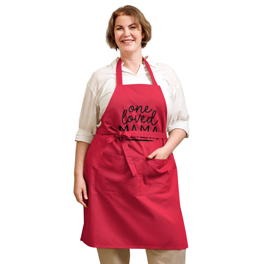 Organic Cotton Apron | "one Loved Mama" Apron | Adjustable Baking Apron | Sister Gift Idea ...