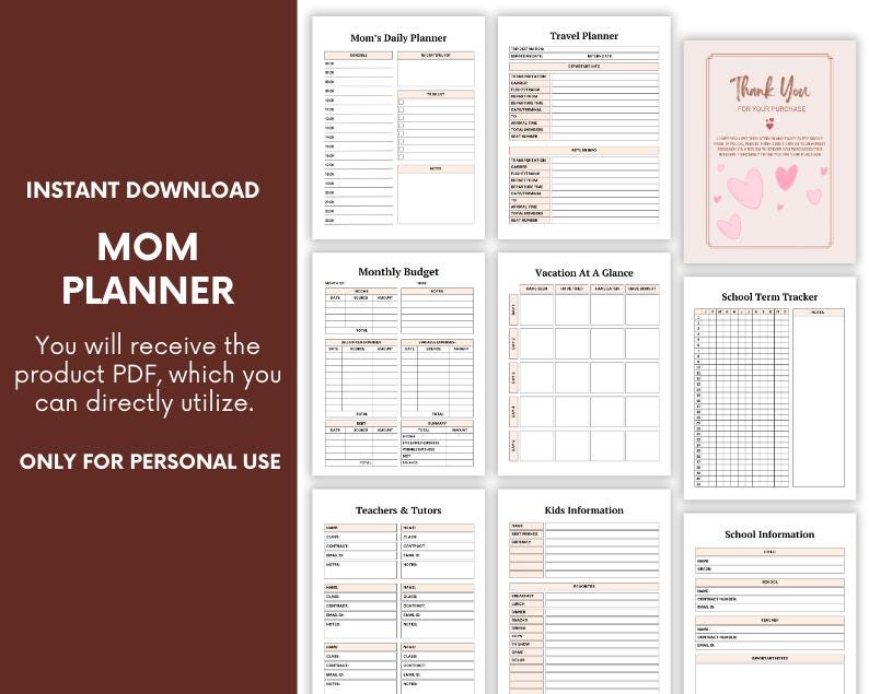 Ultimate Mom Planner: Daily, Weekly, & Meal Planning (digital Download ...