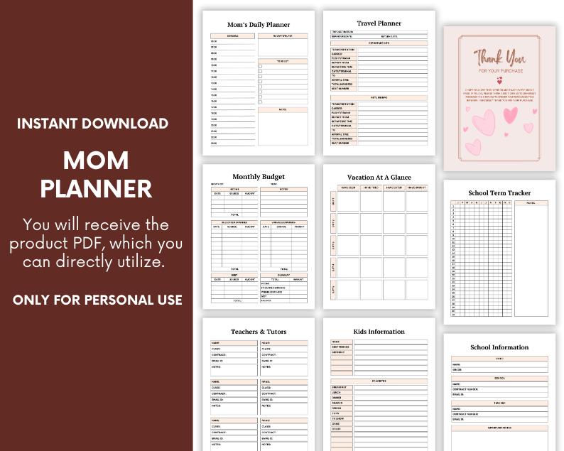 Ultimate Mom Planner: Daily, Weekly, & Meal Planning (digital Download ...