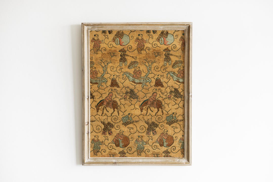Ming Dynasty Textile Art Print: Vintage Chinese Silk Pattern (digital ...