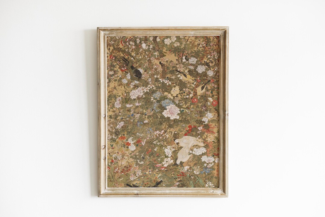 Chinese Floral Bird Print: Vintage Botanical Wall Art (digital Download ...