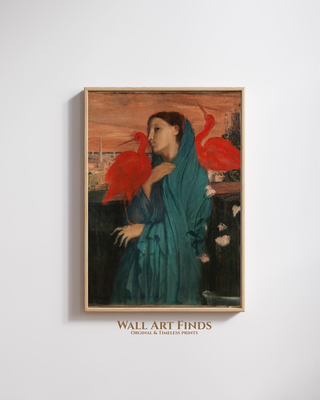 Edgar Degas Woman With Red Birds – Vintage Portrait Art Print | 5x7 ...