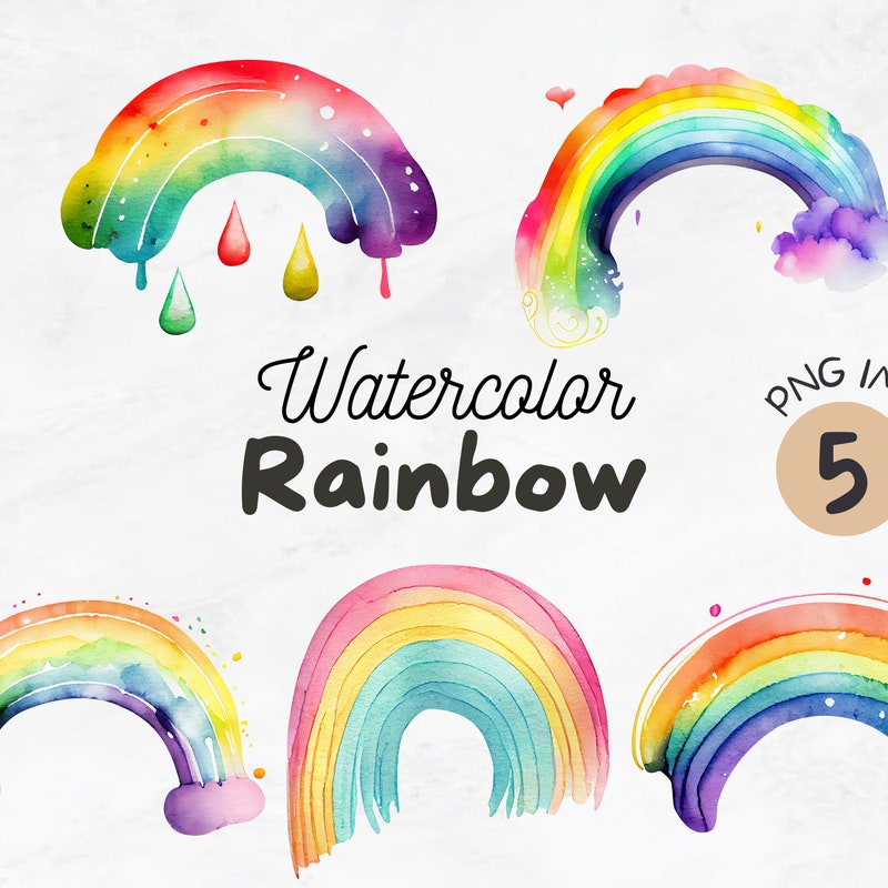 Rainbow Clipart - Etsy