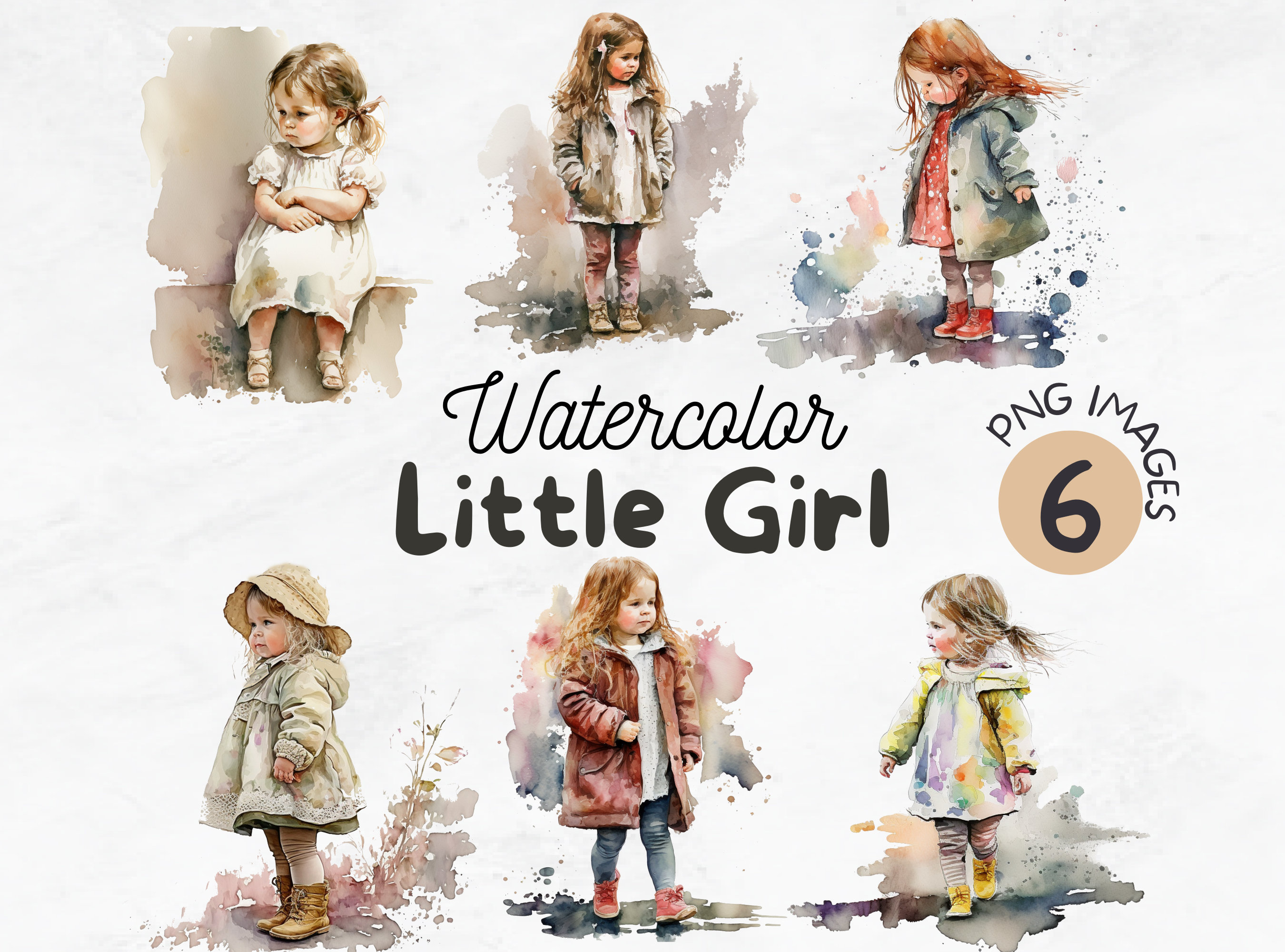 Watercolor Little Girl PNG Little Girl Clipart Girl Clipart Cute Girl ...