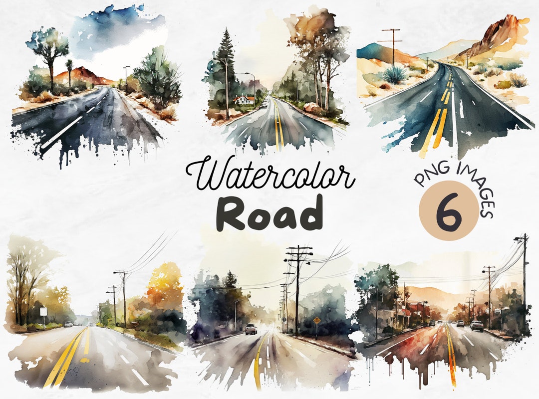 Watercolor Road PNG | Watercolor Roads Clipart | Camping Png ...