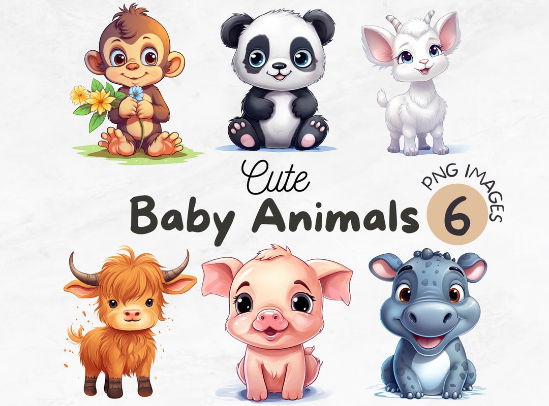 Cute Baby Animals PNG | Baby Animals Clipart | Baby Monkey Png | Baby ...