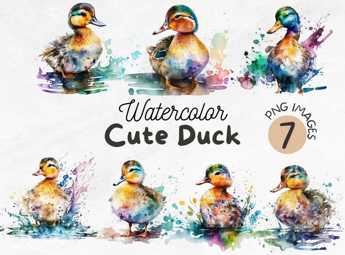 Watercolor Cute Duck PNG Cute Duck Clipart Duck Png Duck - Etsy