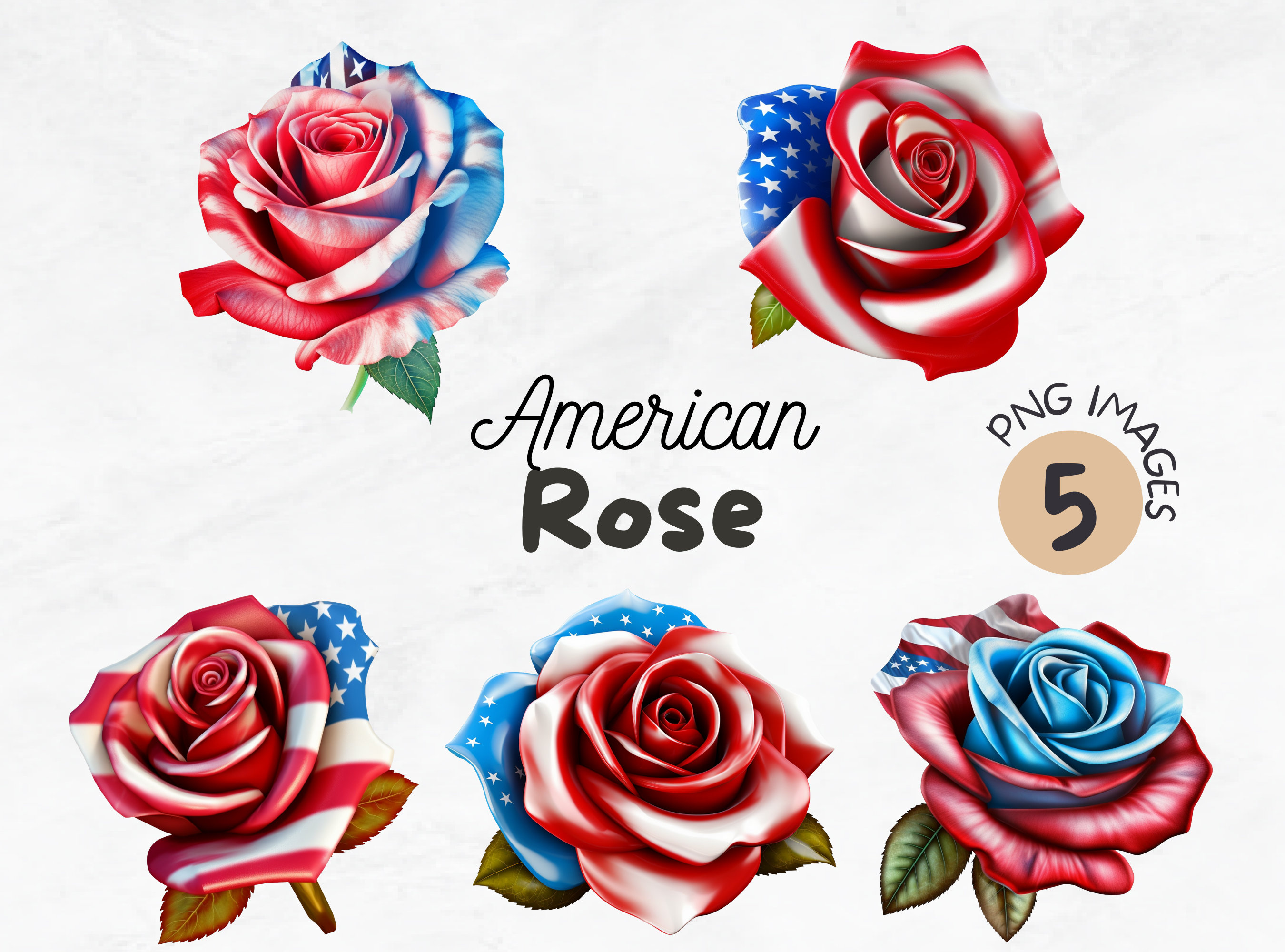 American Rose PNG Patriotic Clipart US Flag Png American - Etsy