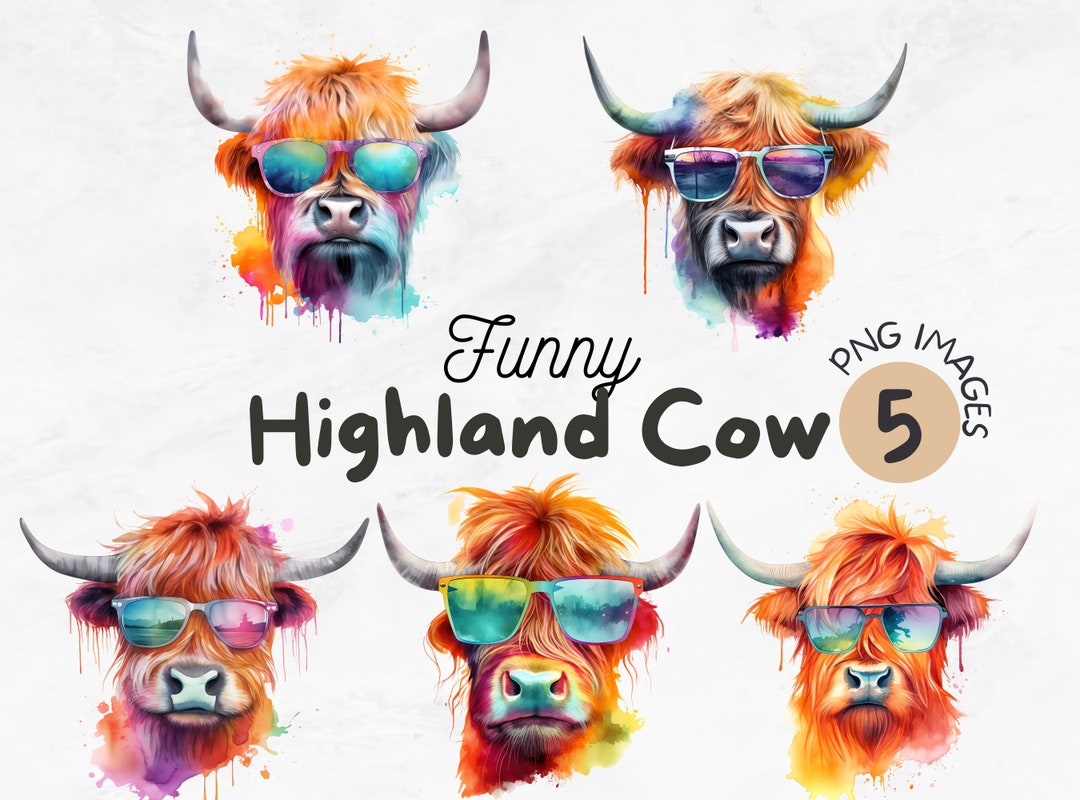 Funny Highland Cow PNG | Highland Cow Clipart | Funny Cow Clipart ...
