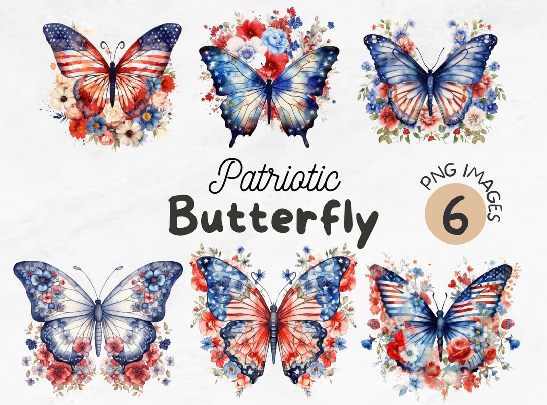 Patriotic Butterfly PNG | Patriotic Butterfly Clipart | US Flag Png ...