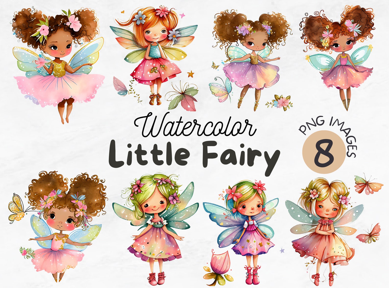 Watercolor Cute Little Fairy PNG | Little Fairy Clipart | Fairy ...