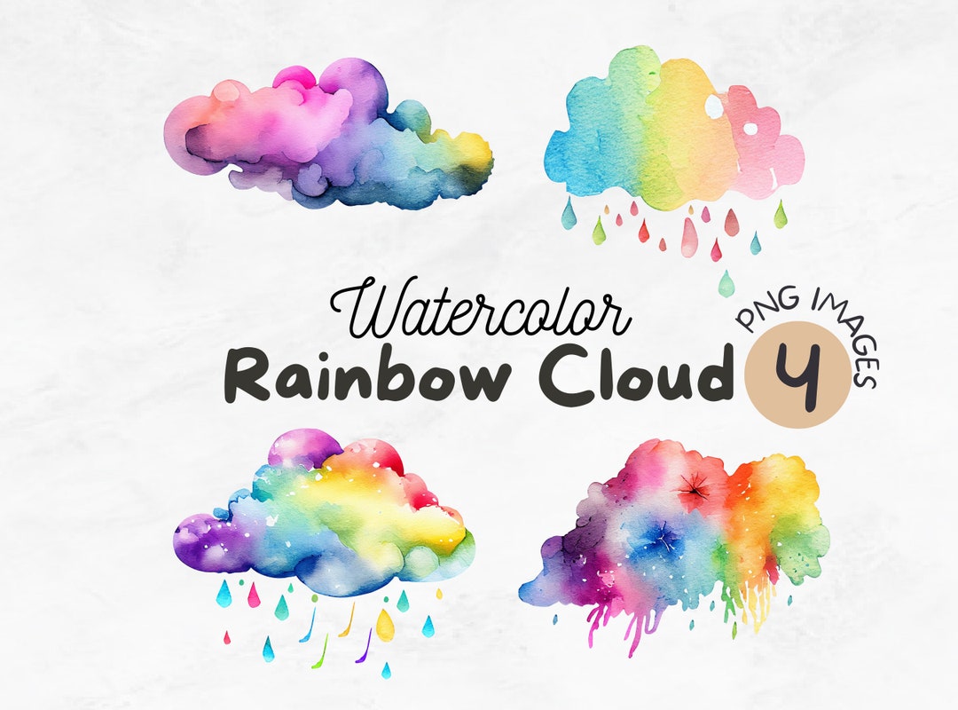 Watercolor Rainbow Cloud PNG Rainbow Clipart Baby Rainbow Png Kids Png ...
