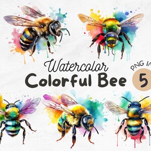 Watercolor Bee PNG | Watercolor Bee Clipart | Honeybee Clipart | Bee ...