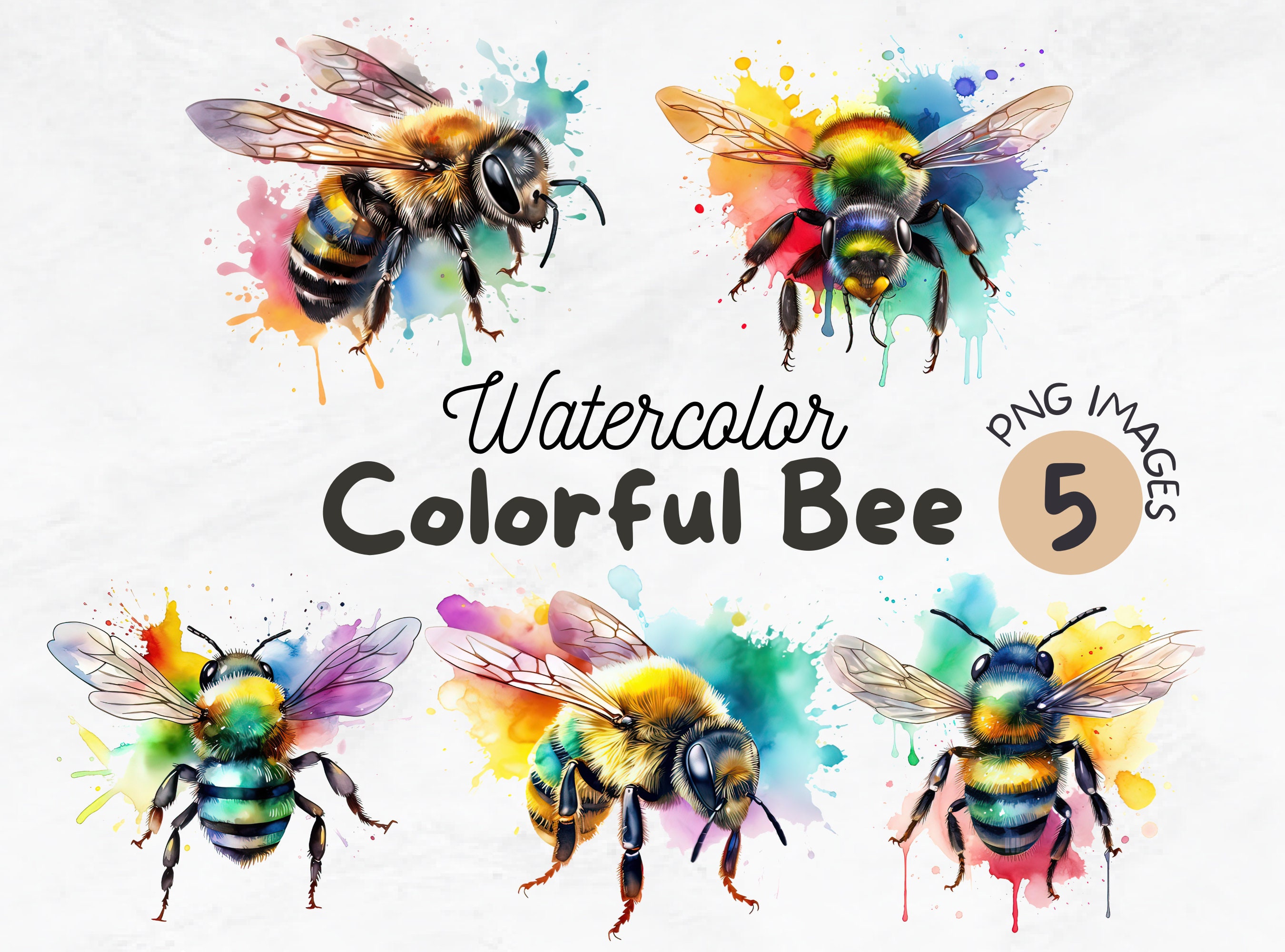 Watercolor Bee PNG Watercolor Bee Clipart Honeybee Clipart Bee Art ...