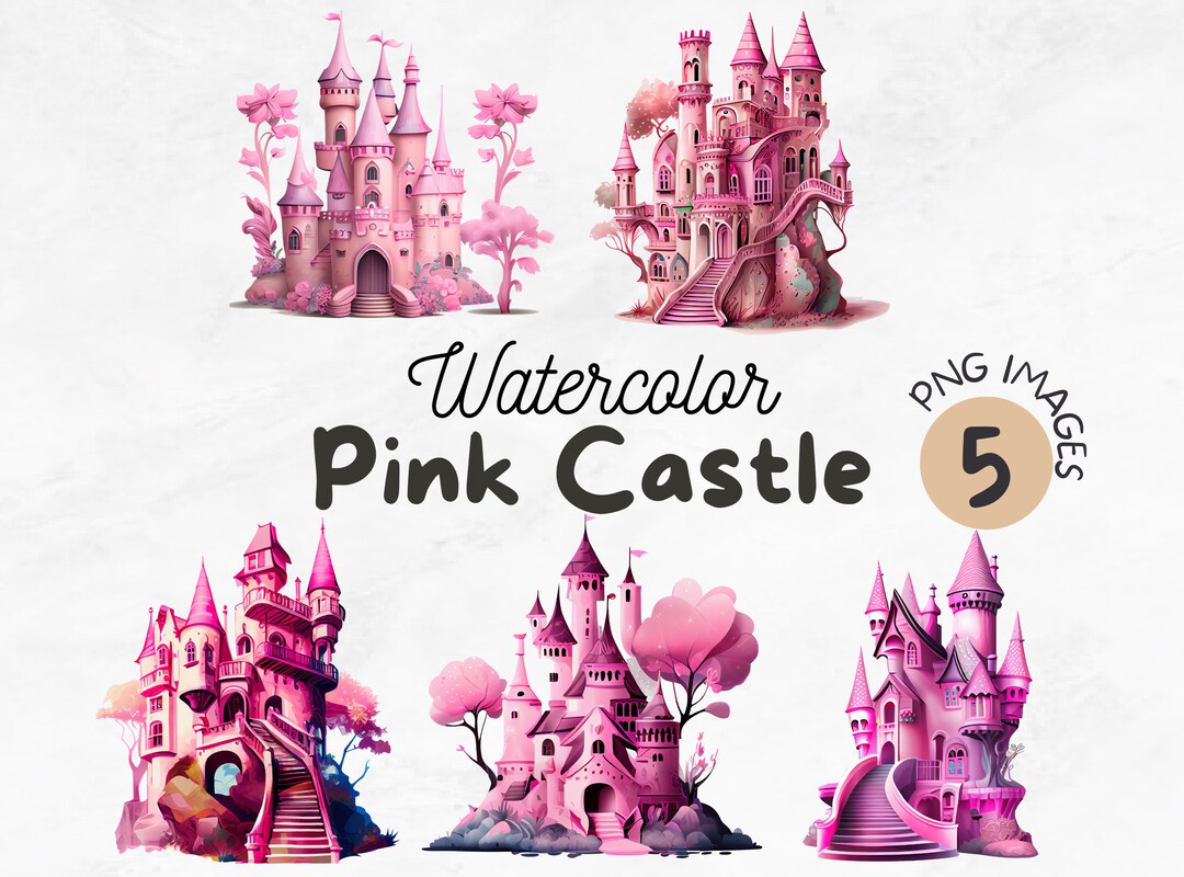 Pink Castle PNG | Castle Clipart | Castle Sublimation | Magic Kingdom ...