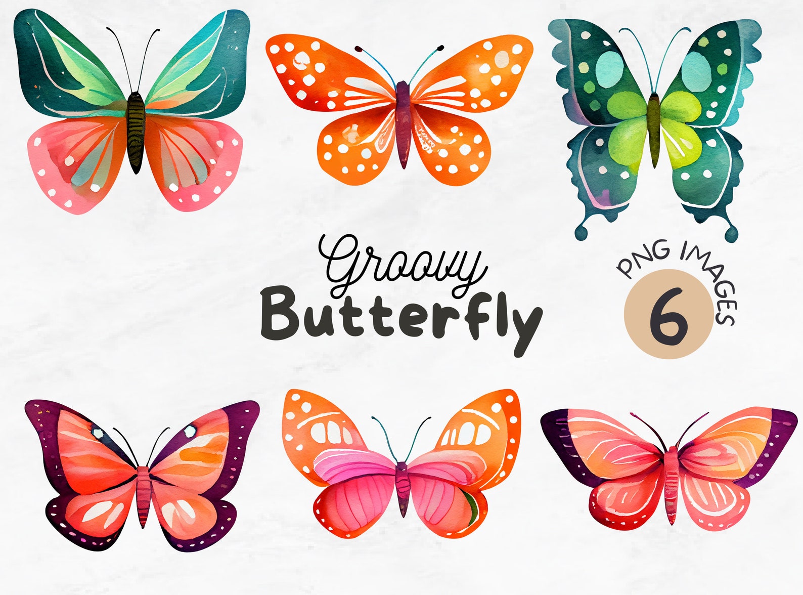 Groovy Butterfly PNG Butterfly Clipart Retro Butterfly Png Butterfly ...