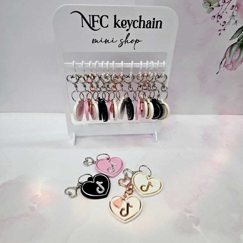 Personalized NFC Keychain: Social Media Business Card, Custom Colors - Etsy