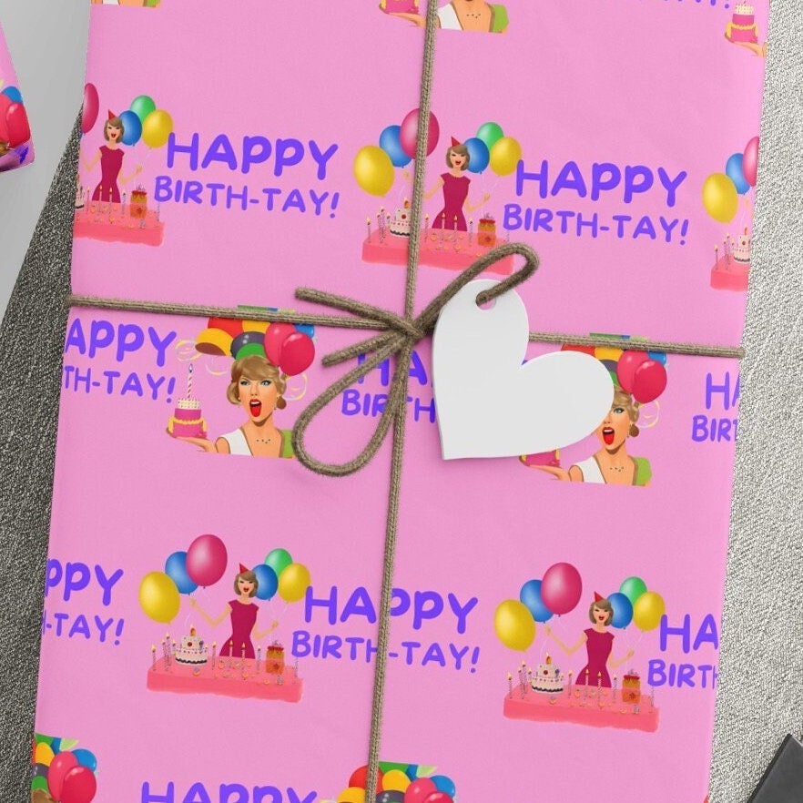 Silly Happy Birth-tay Swifty Swifty Birthday Wrapping Paper Best Gift ...
