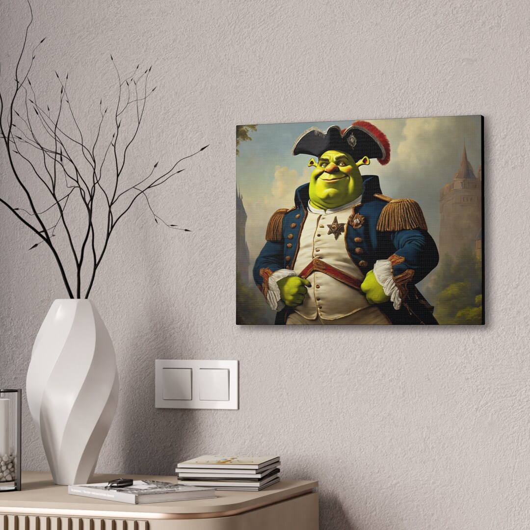 Napoleon Shrek Canvas Print, Fantasy Fan Art, Kids Art Canvas, Funny ...