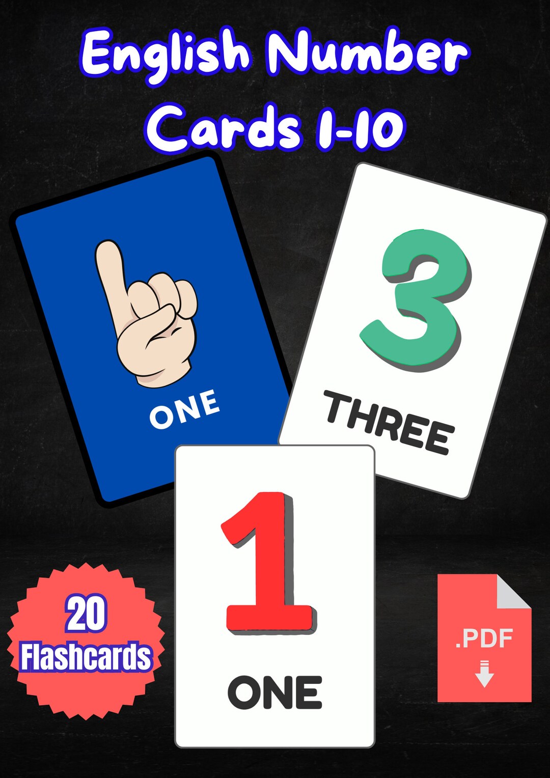 Printable Toddler Worksheets Instant Download Numbers. English Number ...