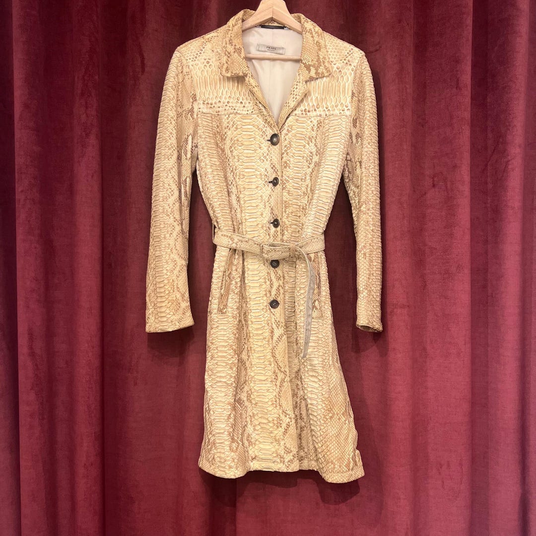 Prada Python Leather Coat SS04 - Etsy