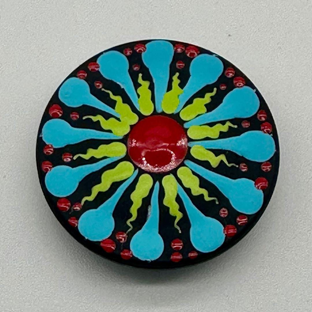 Mandala Magnet, Hand Doted With Acrylic Paints. Mandela, Bohemian ...