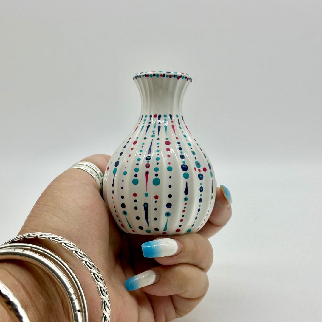 Ceramic Vase, Hand Painted, Mandela, Bohemian, Eclectic, - Etsy