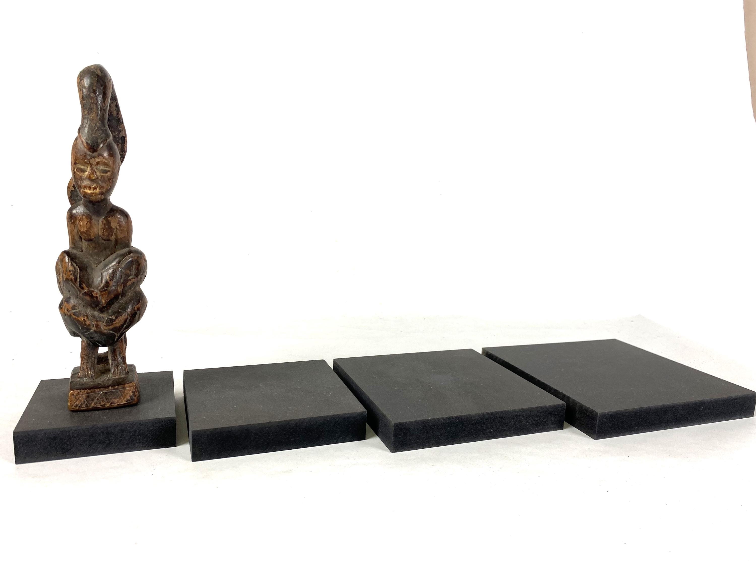 Bases for Statuette, Square Wood Plaque in Black Medium (set of 4 ...
