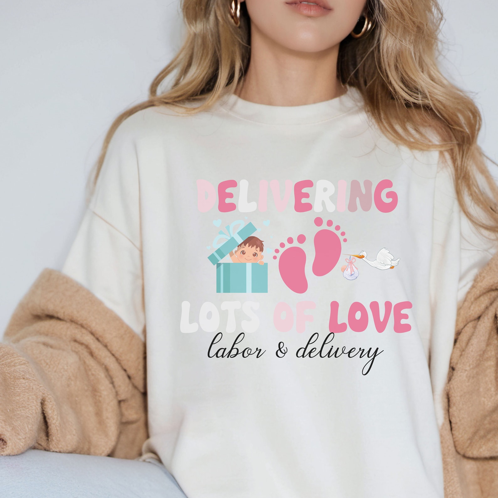 Labor and Delivery Nurse Sweatshirt, Valentines Day Shirt for Nurse, L ...