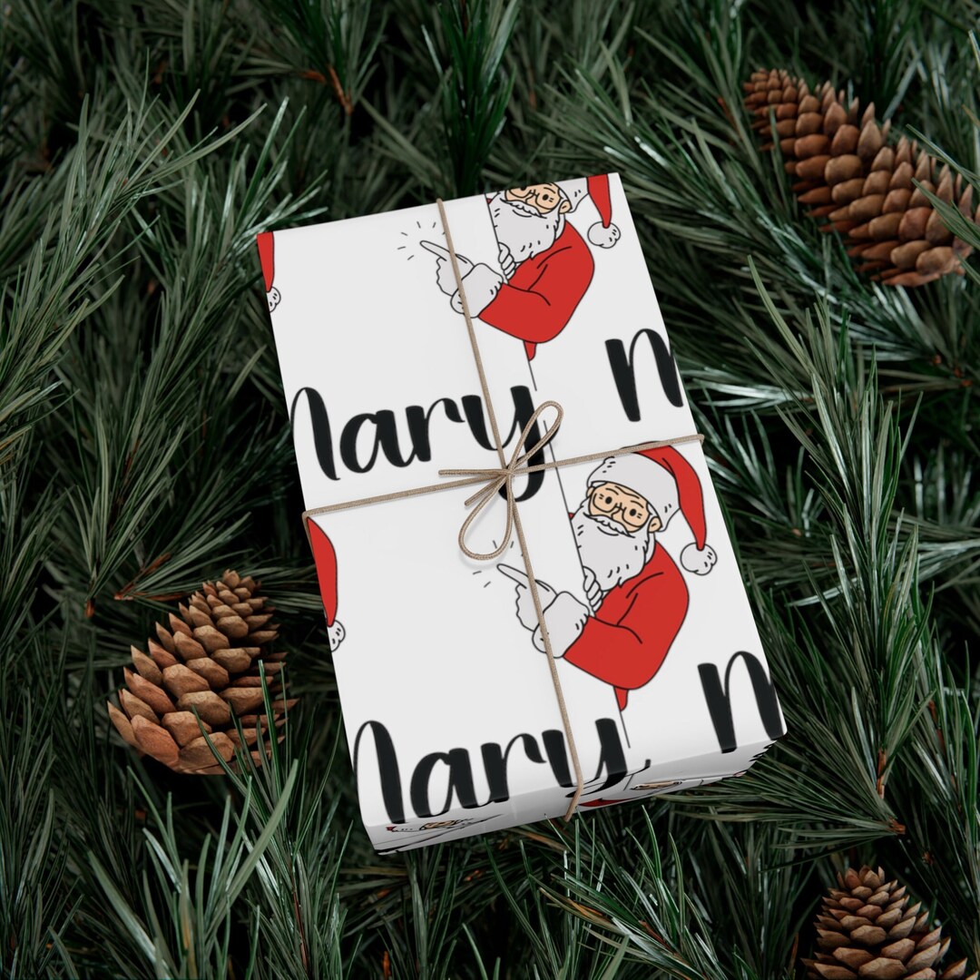Santa Clause Personalized Christmas Wrapping Paper, Personalized Gifts, Custom Wrapping Paper ...