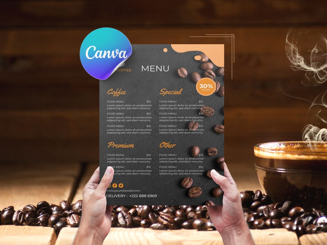 Create Your Custom Coffee Menu With Canva - Etsy