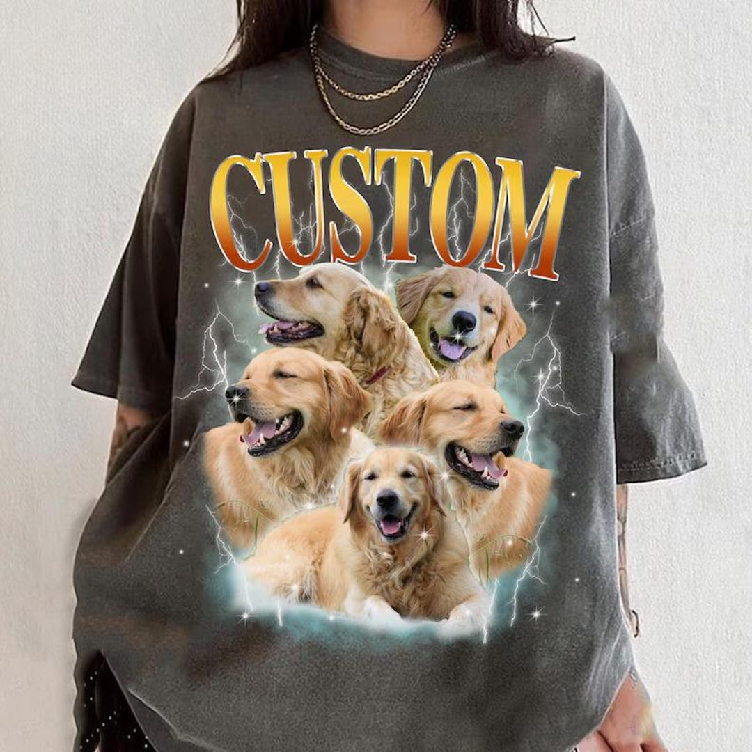 Bootleg Pet Shirt Pet Photo + Name Custom Dog Portrait Personalized ...