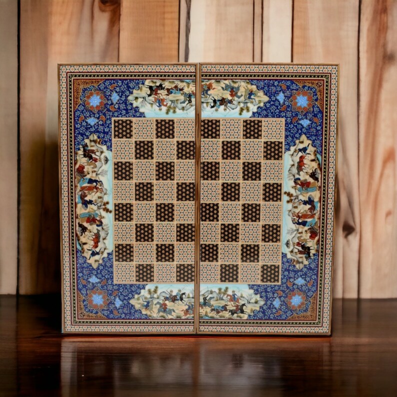 Handmade Wooden Backgammon Set, Turkish Backgammon Set, Wooden Chess ...