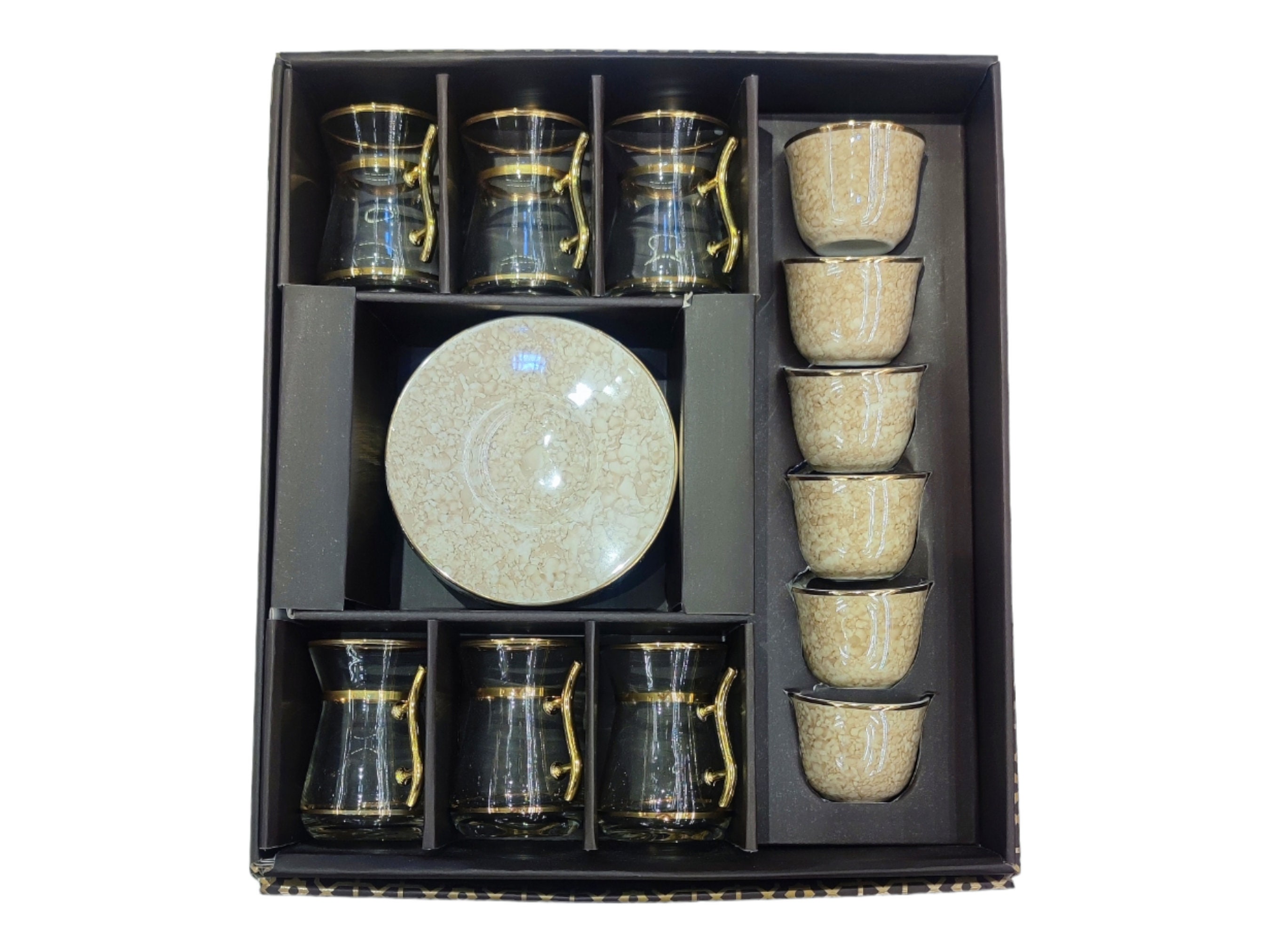 Turkish Tea Set Turkish Tea Cups&coffee Set Handmade Tea Glasses 18 Pcs ...