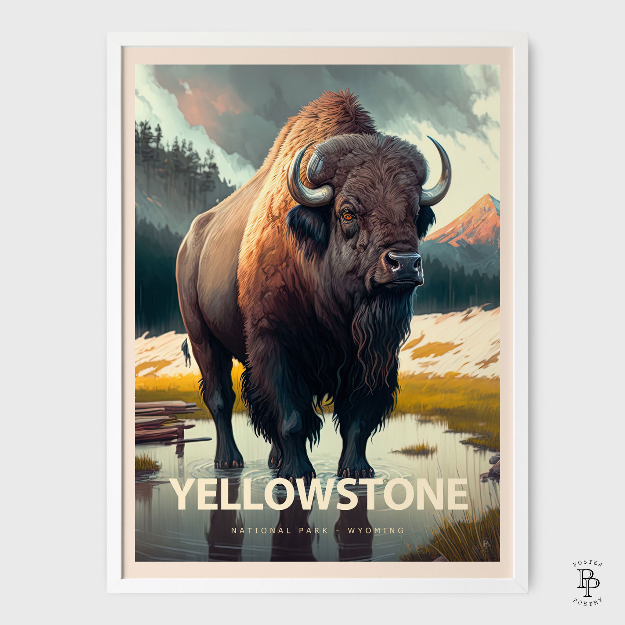 Yellowstone Vintage National Park Poster Print Art Decorative Poster ...