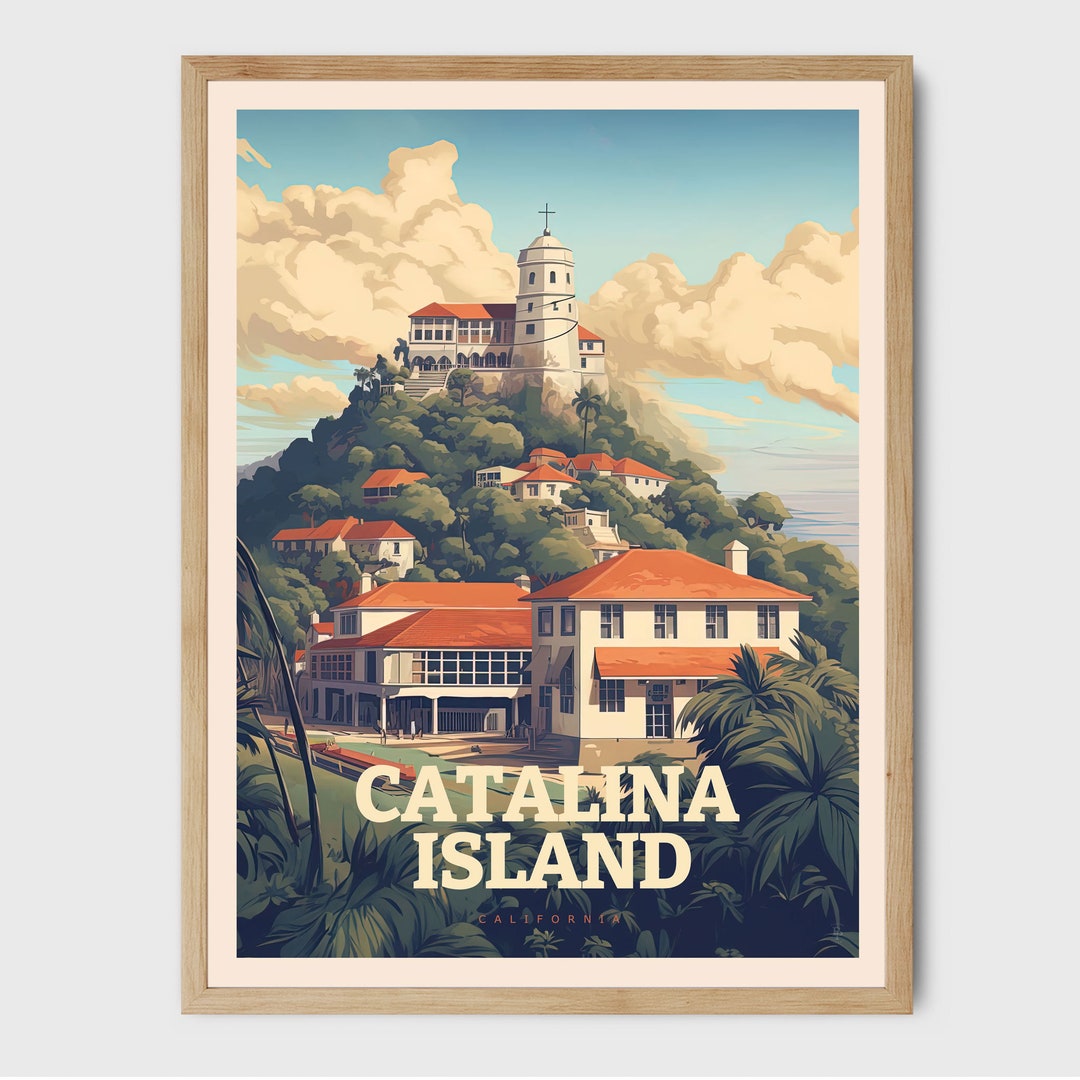 Catalina Island Art Print, Retro California Travel Poster - Etsy