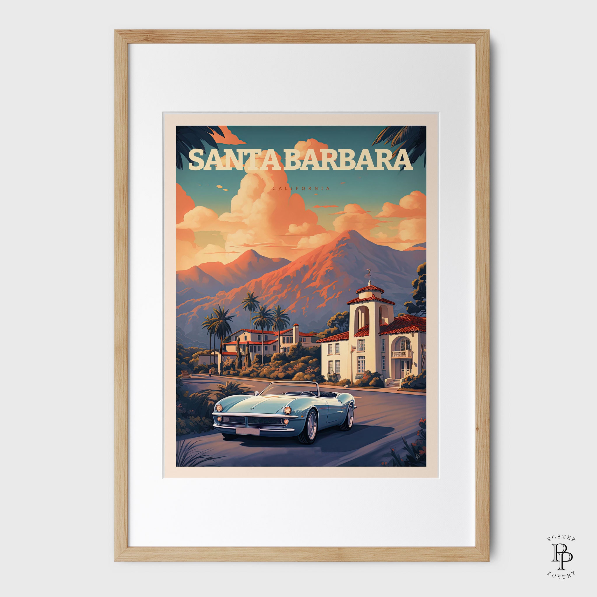 Santa Barbara Print, Santa Barbara Poster, Travel Prints, Travel Poster ...