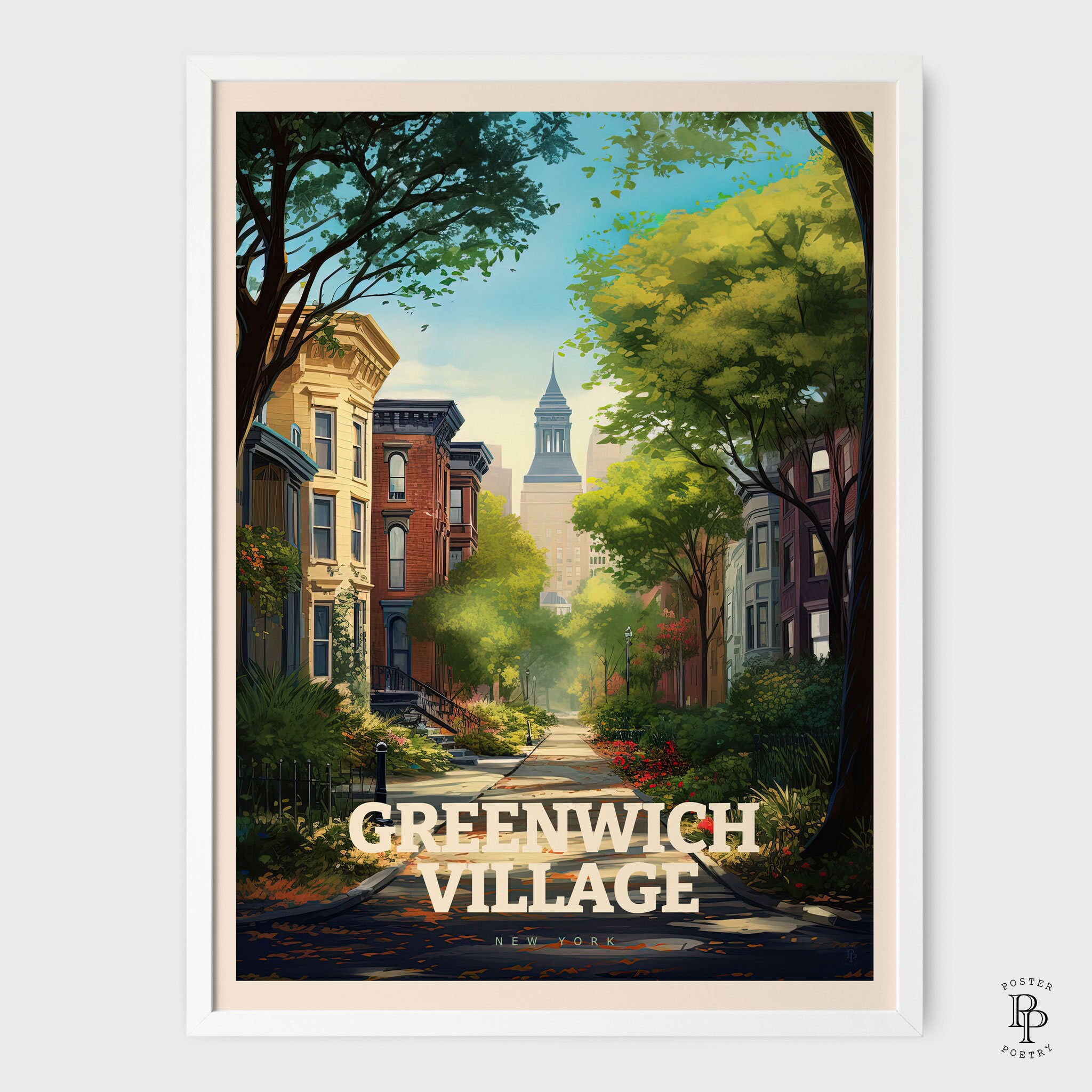 Greenwich Village New York Poster Print Retro Travel Print New York Art ...