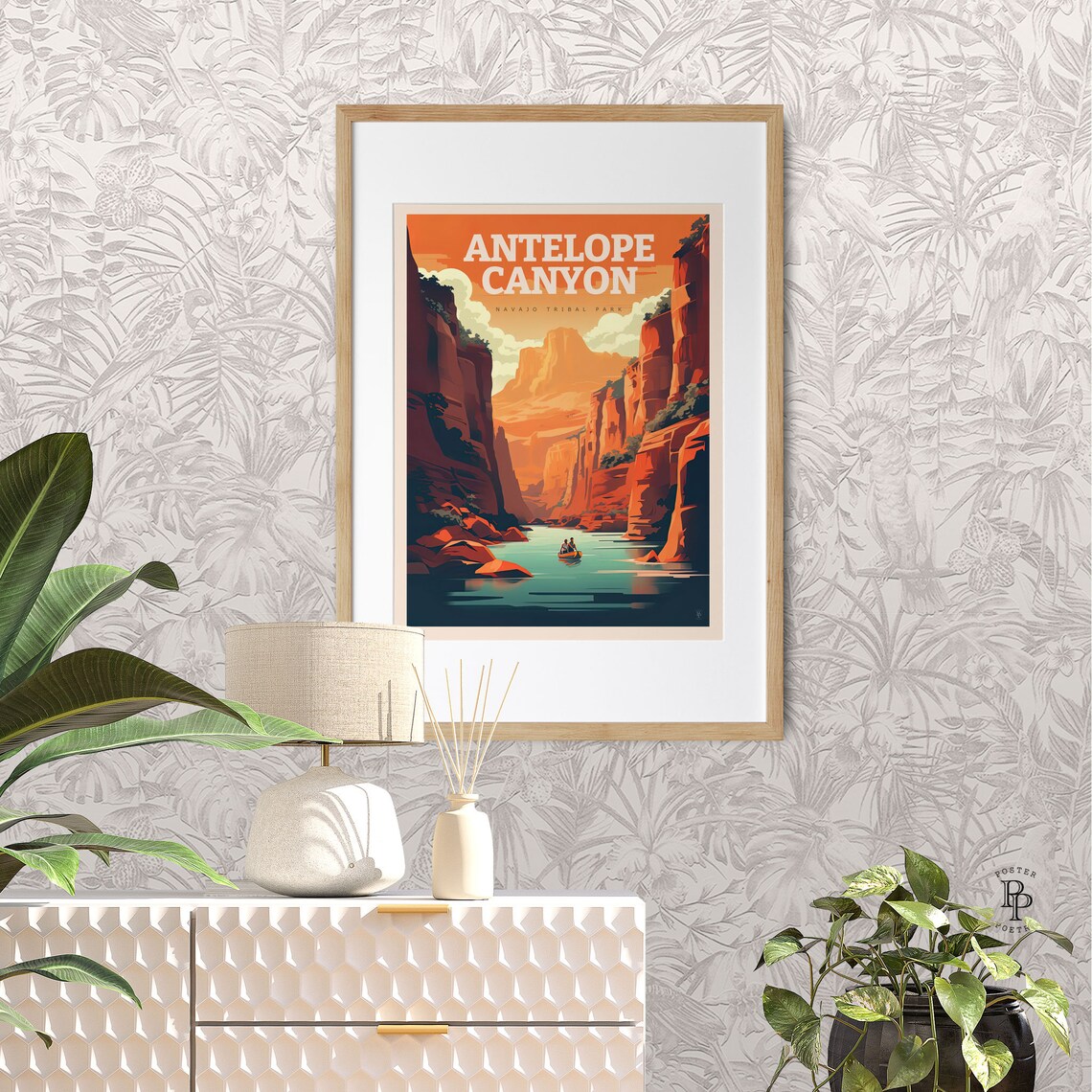 Antelope Canyon Retro Print Travel Poster Art Print Wall Art City ...