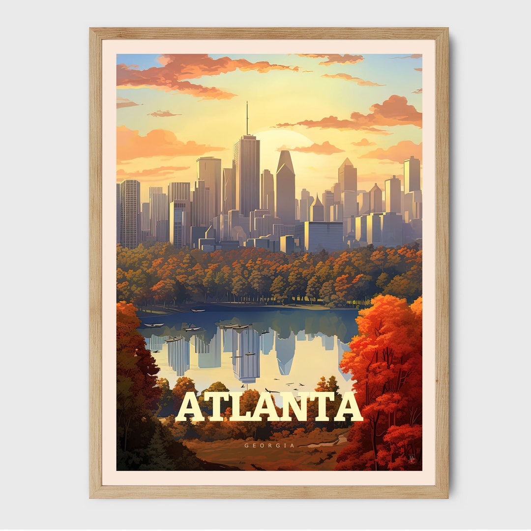 Atlanta Georgia Print Wall Art Trendy Travel Poster for Airbnb Home ...