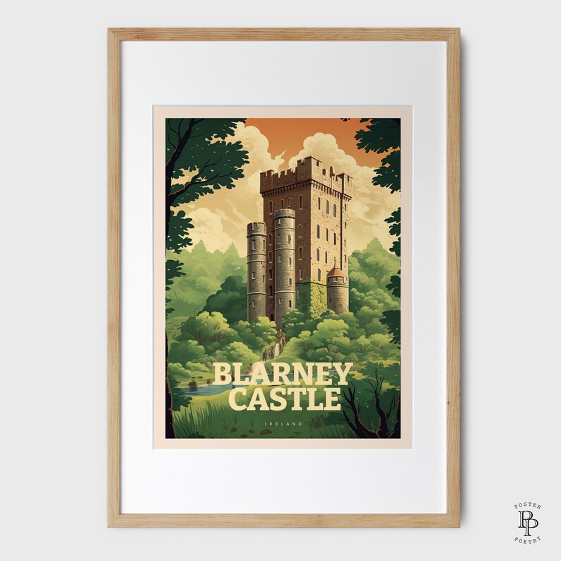 Ireland Travel Poster, Blarney Castle, Northern Ireland Travel Poster ...