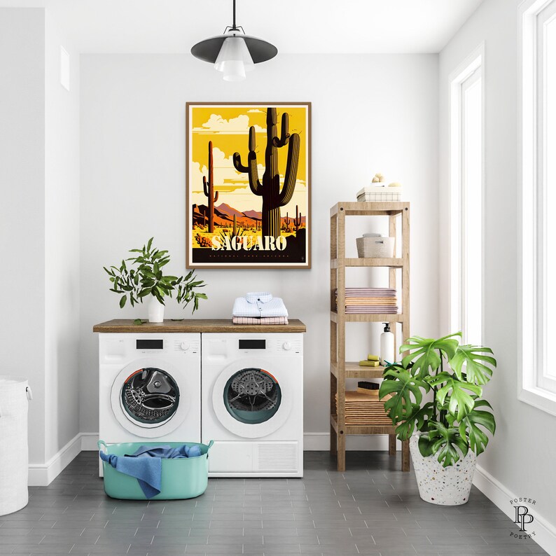 Saguaro Watercolor National Park Poster Print Art - Arizona Desert - Us ...