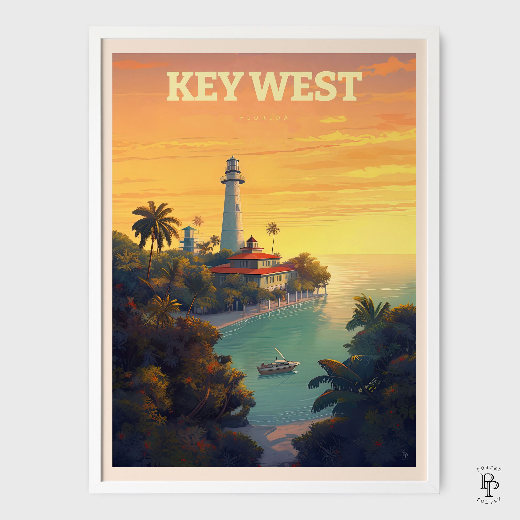 Key West Print, Florida Coastal Decor, Travel Print - Etsy