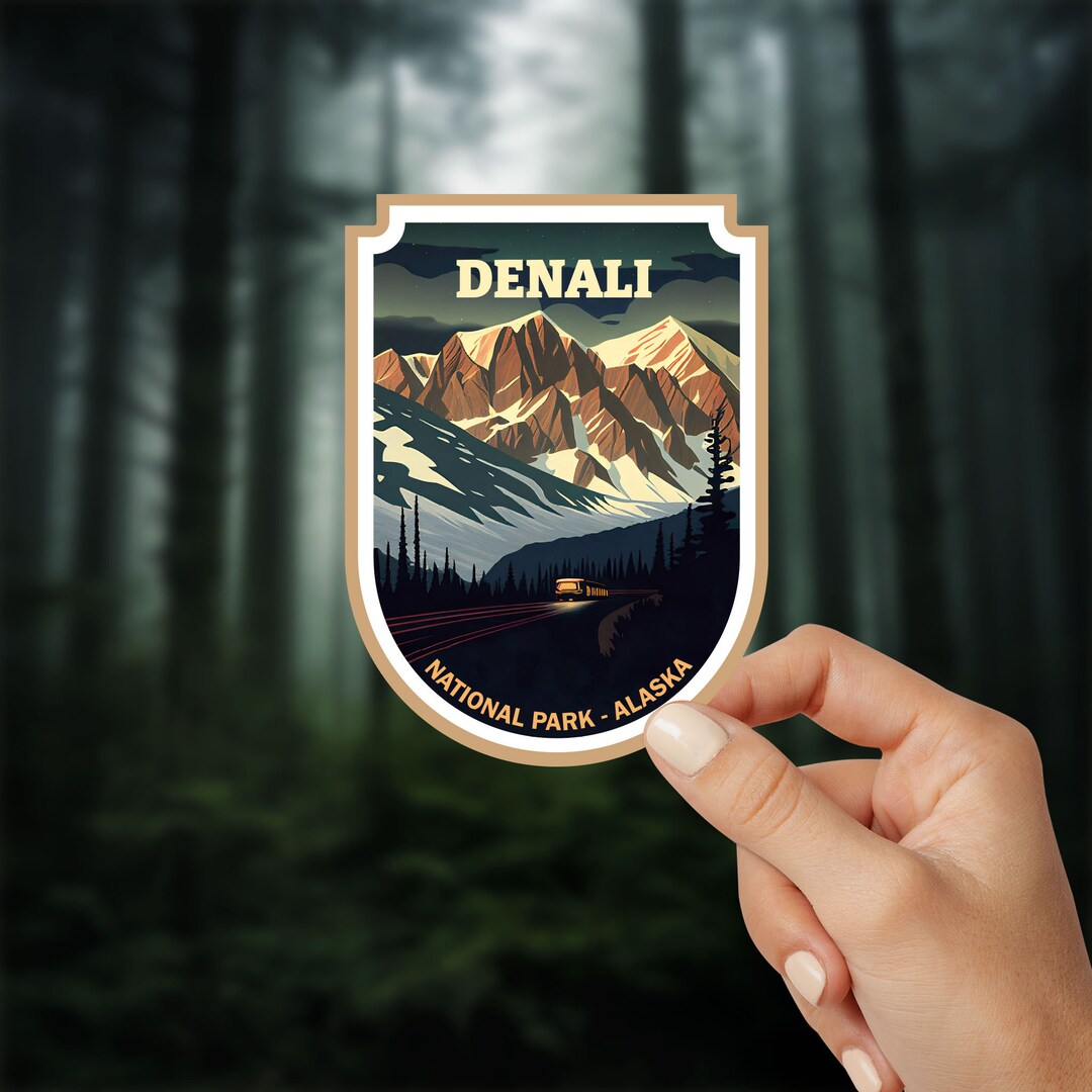 Denali Alaska National Park Sticker Alaska Travel Gift Outdoor Explorer ...