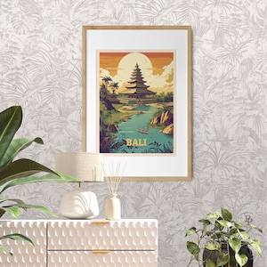 Bali Print Indonesia, Travel Print, City Illustration, Gift For, Wall ...