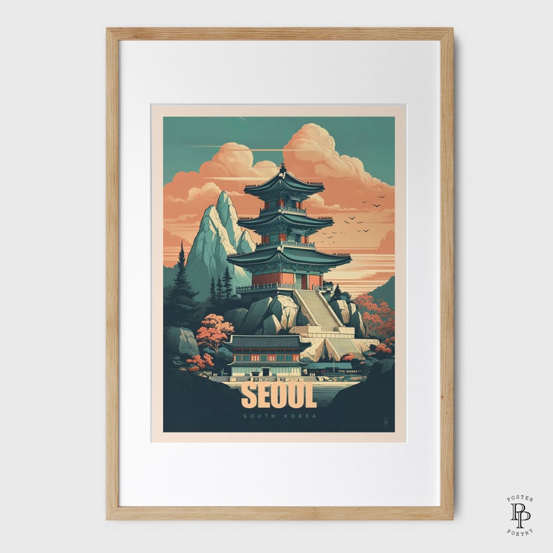 Seoul Poster Print South Korea Print Seoul Travel Poster - Etsy